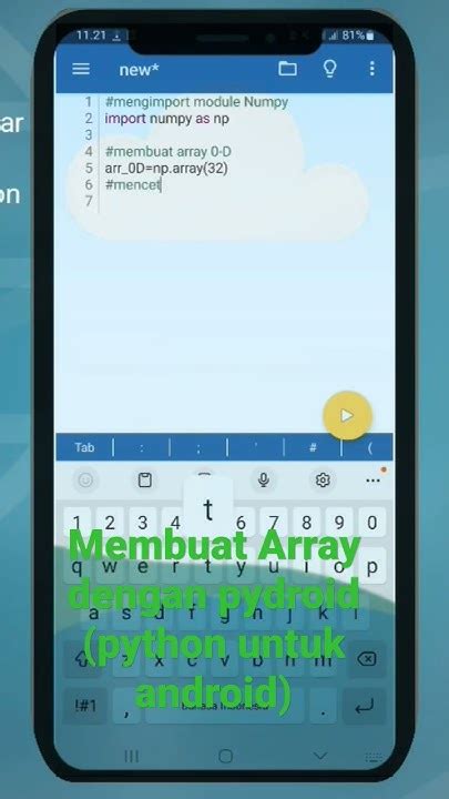 Membuat Array Dengan Python For Android Pydroid Youtube