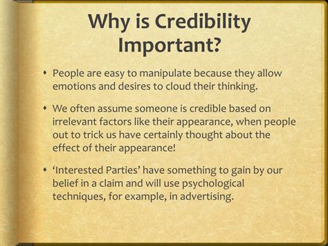 PPT Credibility PowerPoint Presentation Free Download ID