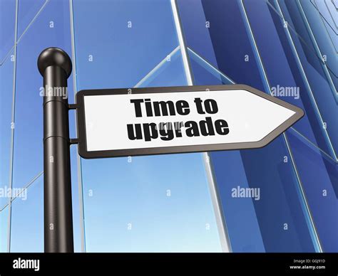 Timeline Concept Sign Time To Upgrade On Building Background Stock