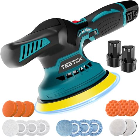 Teetok Cordless Buffer Polisher For Car Detailing 145mm Cordless Polisher 6 Speed Polishing