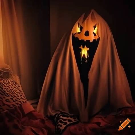 Leopard Wearing A Spooky Bedsheet Ghost Costume For Halloween On Craiyon