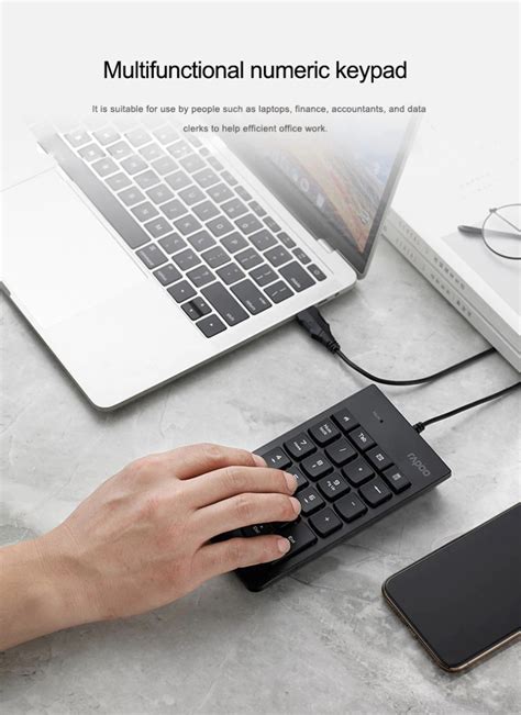 Rapoo K10 Compact Wired Numeric Keypad Number Pad Num Pad 23 Keys 3 Years Warranty