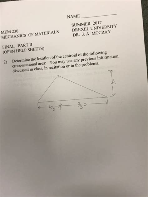 Solved Determine The Location Of The Centroid Of The Chegg Com