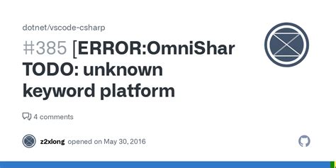 Erroromnisharpdnxdnxprojectsystem Todo Unknown Keyword Platform