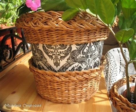 Мастер-класс по плетению из газет кашпо для цветов - Russian-Handmade.com