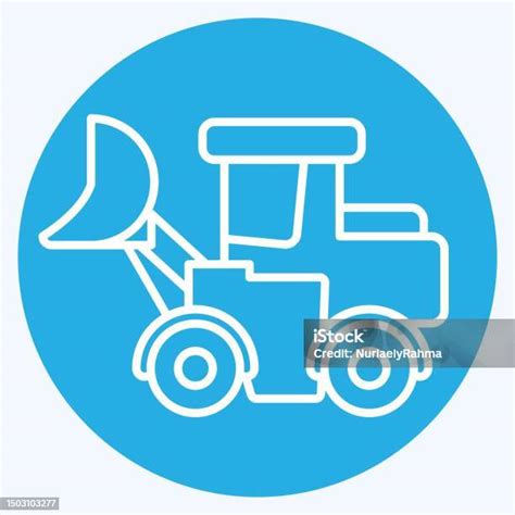 아이콘 로더 트럭 건설 차량 기호와 관련이 있습니다 파란 눈 스타일 심플한 디자인 편집 가능 간단한 그림 개체 그룹에 대한 스톡