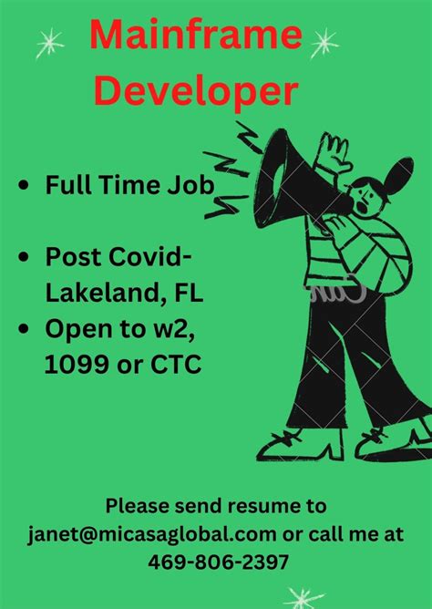 Mainframe Cics Jcl Cobol Db2 Fulltime Greatopportunity Janet M