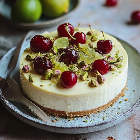 Lemon Lime Cherry Pistachio Cheesecake Recipe Revealed Tastysin