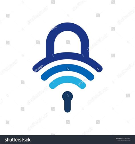 The Wifi Icon Is Shown In Blue And White With A Lock On It S Side