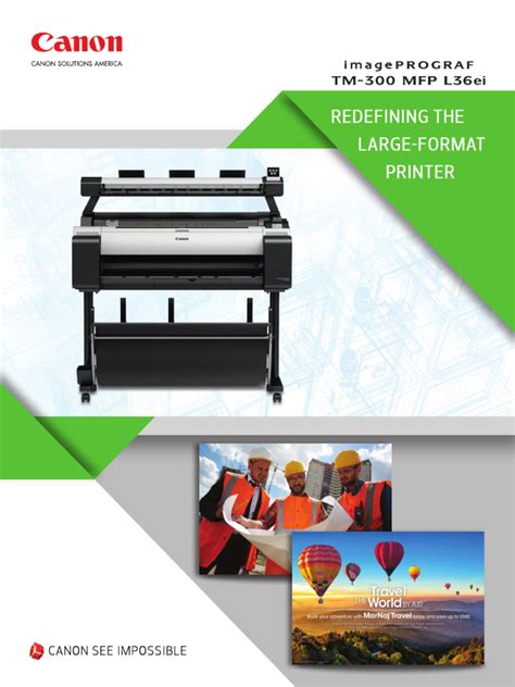 Imageprograf Tm 300 Mfp L36ei Spec Sheet Pdf Image Scanner Printer Computing