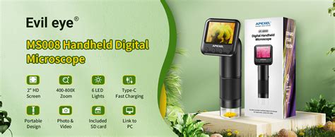 800x Hd Handheld Digital Microscope For Adults With 2 Lcd Screen Pocket