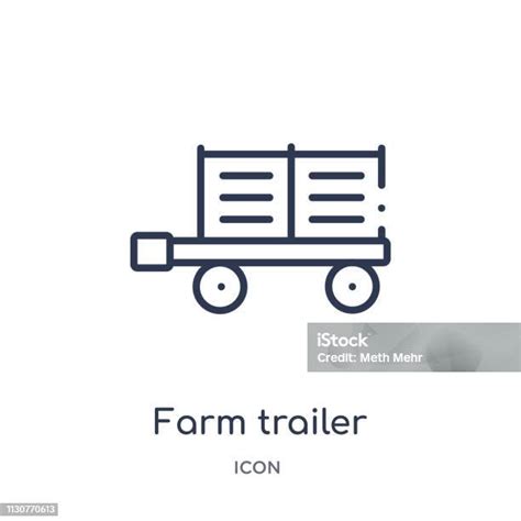 농업 농업 및 원 예 개요 컬렉션에서 선형 농장 트레일러 아이콘 얇은 라인 농장 트레일러 벡터 흰색 배경에 고립 농장 트레일러 유행 그림 날씬한에 대한 스톡 벡터 아트 및