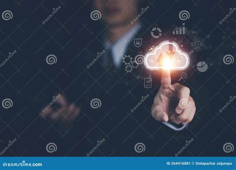 Cloud Computing Technology Concept With Businessman Big Data Analytics And Business