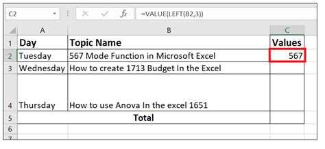 Excel Value Function Tpoint Tech