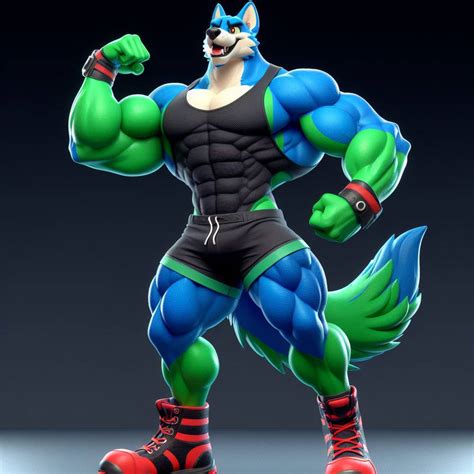 Dante The Wolf Flexing His Big Muscles By Xshoutmon On Deviantart