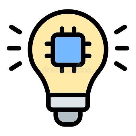 Machine Learning Idea Icon Flat Line Style Illustration Representing Innovative Ai Concepts And