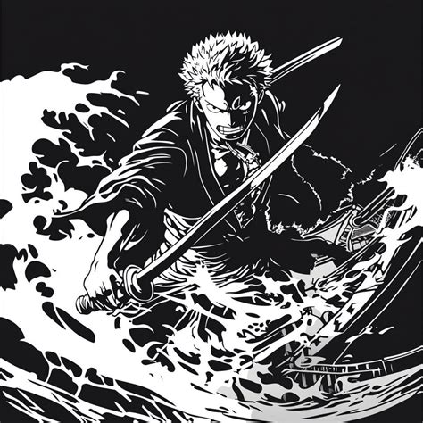 One Piece4 Fichier Roronoa Zoro Svg Gravure Laserdxfone Piece4