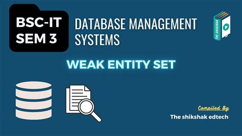 Weak Entity Set Bscit Bsccs Dbms Youtube