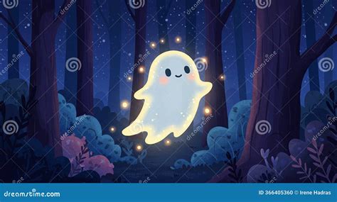 Cute Glowing Small Plant In Dark Jungle Scenefantasy Setting With