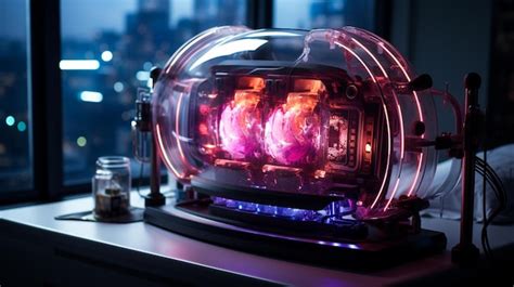 premium photo futuristic heart monitor displaying dna sequences