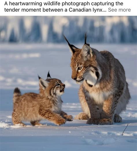 Adorable Lynx Kittens Playing In The Snow