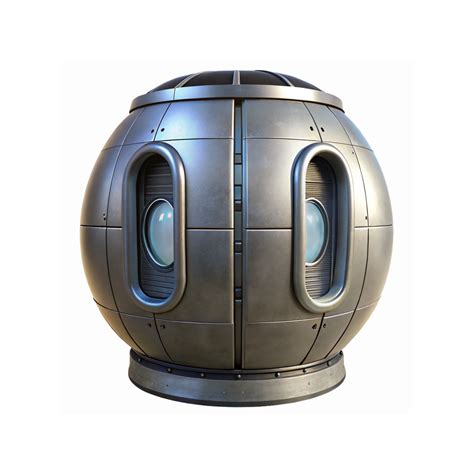 Futuristic Metallic Sphere Object With Glass Windows For Sci Fi Concepts And Technology Projects
