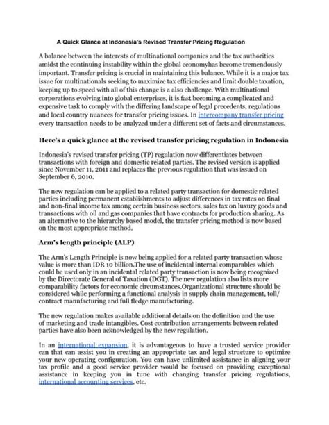 Transfer Pricing Memo Pdf