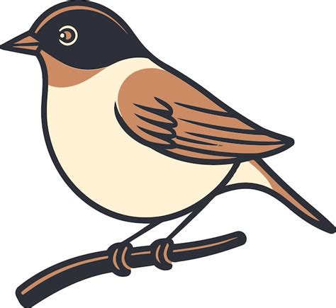 рисунок птицы с коричневым клювом и коричневыми отметинами Премиум векторы