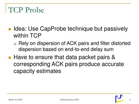 Ppt Tcp Probe A Tcp With Built In Path Capacity Estimation