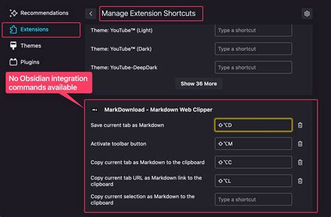 No Extension Shortcuts For Obsidian Integratoin Commands · Issue 222