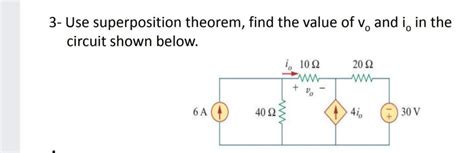 Answered Use Superposition Theorem Find The Bartleby