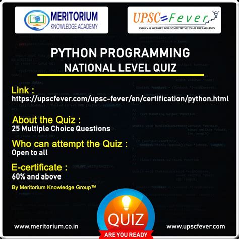 Python Programming National Level Quiz Python Programming Quiz