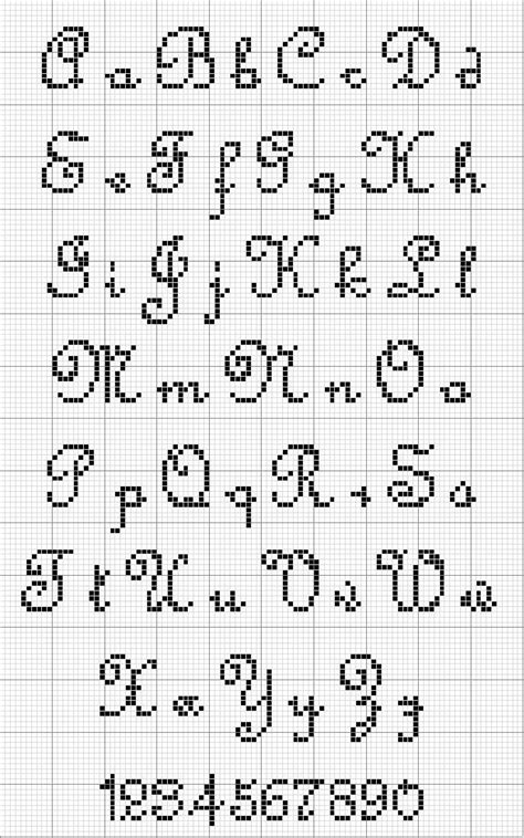 Cross Stitch Cursive Alphabet Free Cross Stitch Patterns