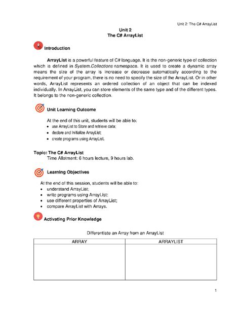 Unit 2 Csharp Array List 21st Century Literature In The Philippines
