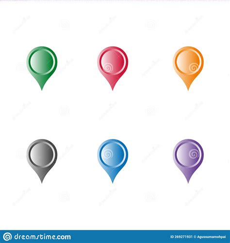 A Set Of Colorful D Map Pointer Vector Illustrations For Place Pointer Icons Stock Vector