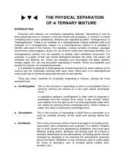 Lab Physical Separation Of A Ternary Mixture Manual Pdf THE PHYSICAL SEPARATION OF A