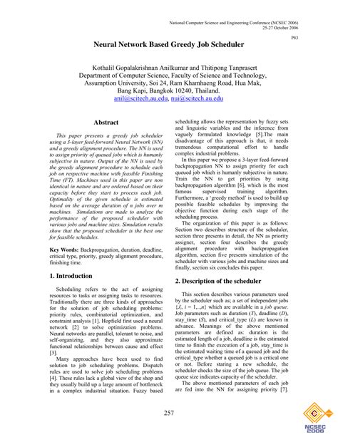 Pdf Neural Network Based Greedy Job Scheduler