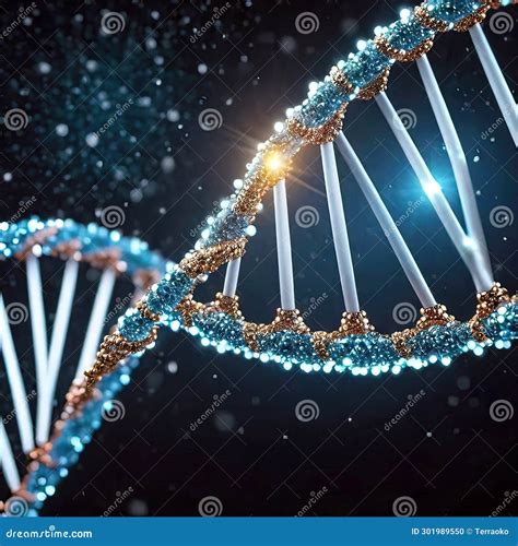 Conceptual Image Of Dna Structure With Molecules Illustrating Genetic