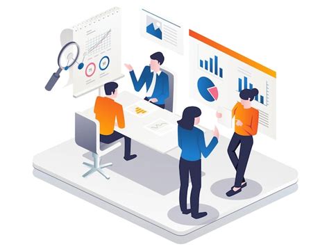 Premium Vector Concept Of Isometric Illustration Team Analyzing Investment Business