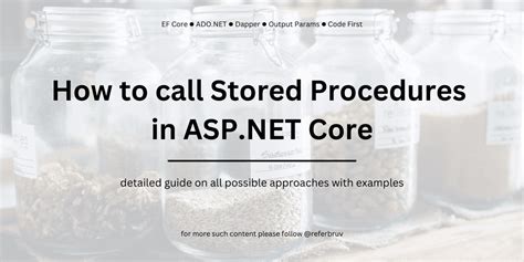 How To Call Stored Procedures In Aspnet Core