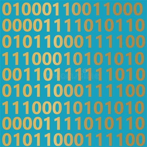 Golden Binary Abstract Background With Bright Radiance In The Digital Space Glowing Cloud Of