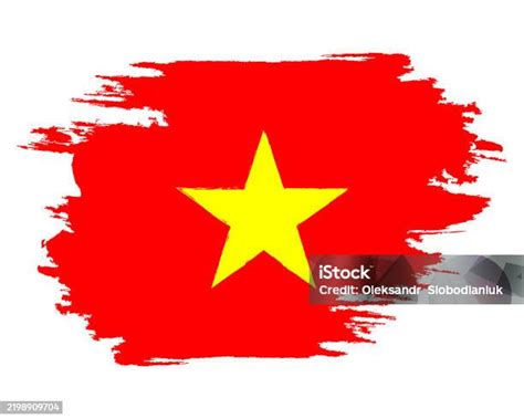 붓으로 그린 베트남 국기 그런지 베트남 국기 수채화 드로잉 국기 베트남 독립기념일 배너 포스터 템플릿 코트 팔과 함께 국기 베트남 0명에 대한 스톡 벡터 아트 및 기타