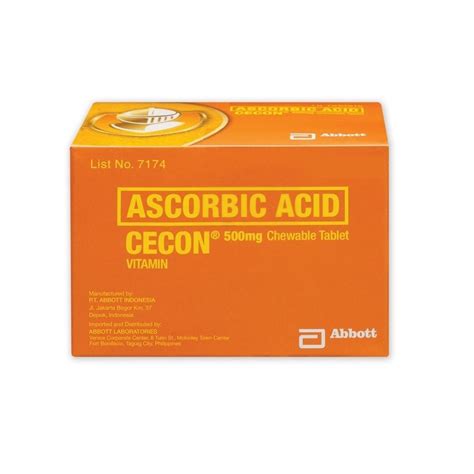 Cecon Ascorbic Acid 500mg Chewable Tablet 15 Tablets 1 Pack Shopee