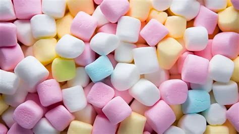 매크로 푹신한 마시멜로 고해상도의 생동감 있고 질감이 있는 다채로운 미니 마시멜로 마시멜로 달콤한 음식 스모어 Png 일러스트 및 이미지 에 대한 무료 다운로드