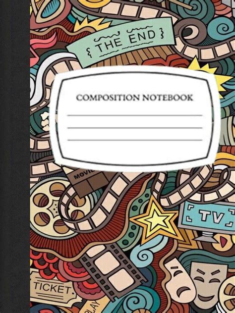 Colorful Composition Notebook Cover Template