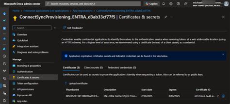 Entra Id Entra Connect Secure App And Certificate Based