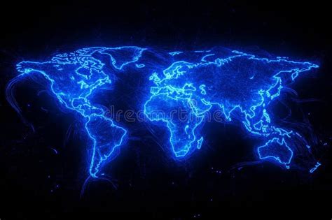 Global Network Connections Illuminating World Map Showcasing Global