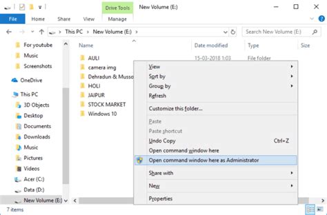 add open command window here as administrator in windows 10 context