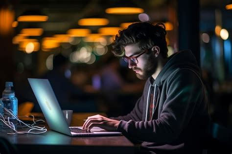 Premium Ai Image Digital Craftsmanship Programmer Deep In Code Development Generative By Ai