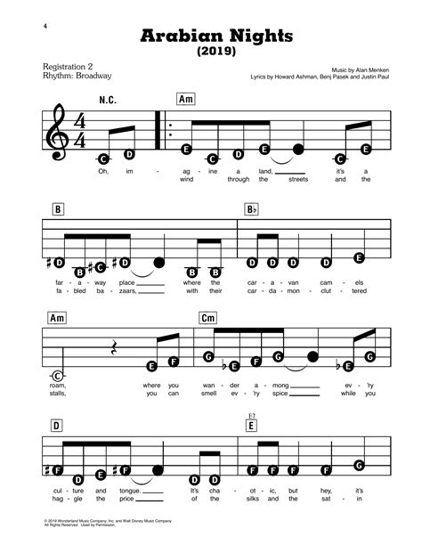 Arabian Nights 2019 From Disneys Aladdin By Will Smith Sheet Music